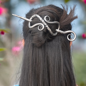 Hand Forged Medieval Viking Twisted Hair Stick, Hair Clip. Best Gift ...