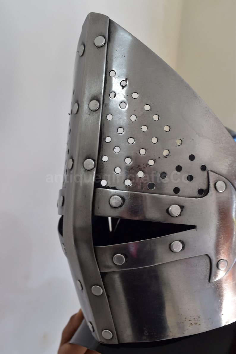 Handcrafted Medieval Crusader Helmet Replica | Steel Knight Helmet for ...