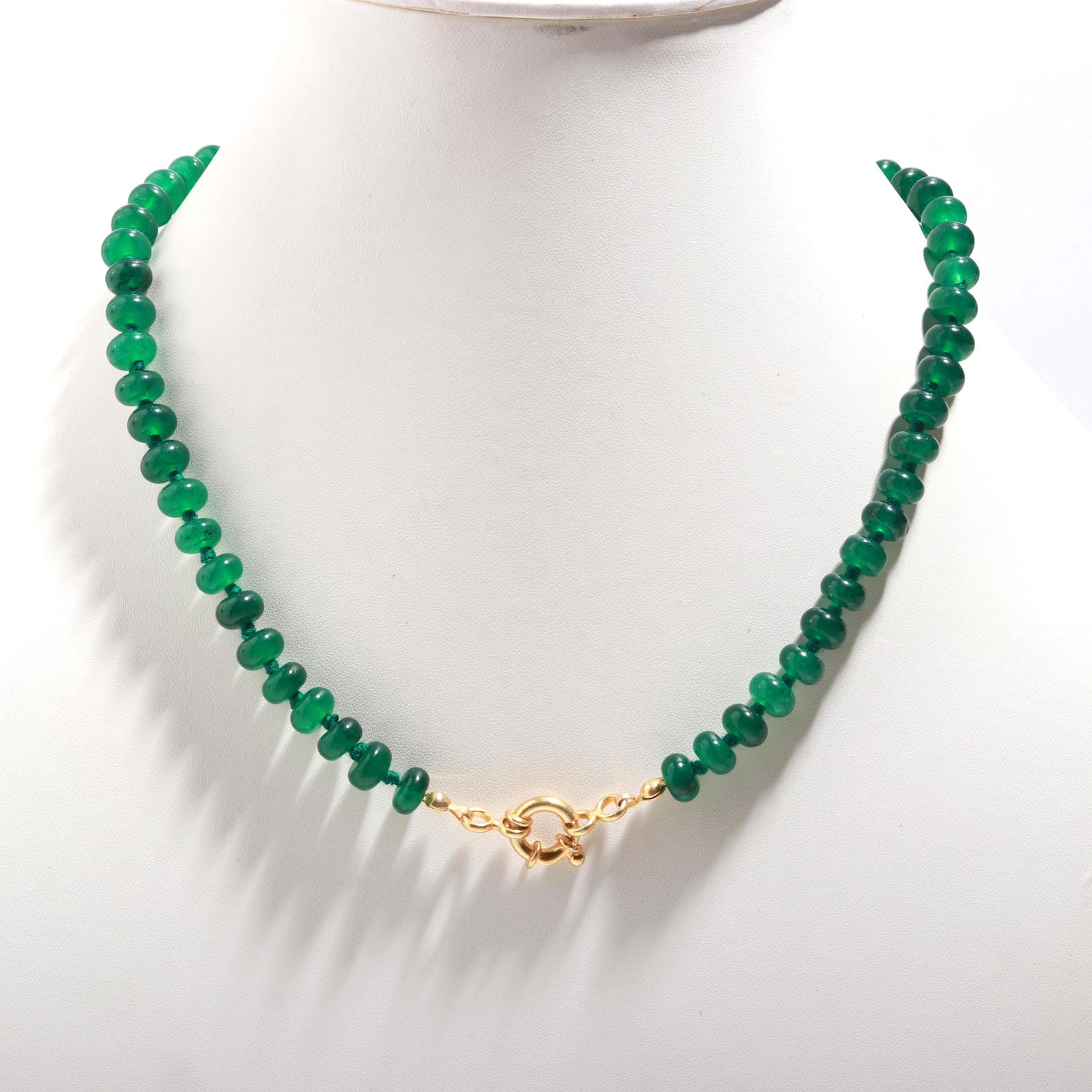 Green Jade Necklace Clover Pendant Necklace, Hand Knotted Green Jade ...