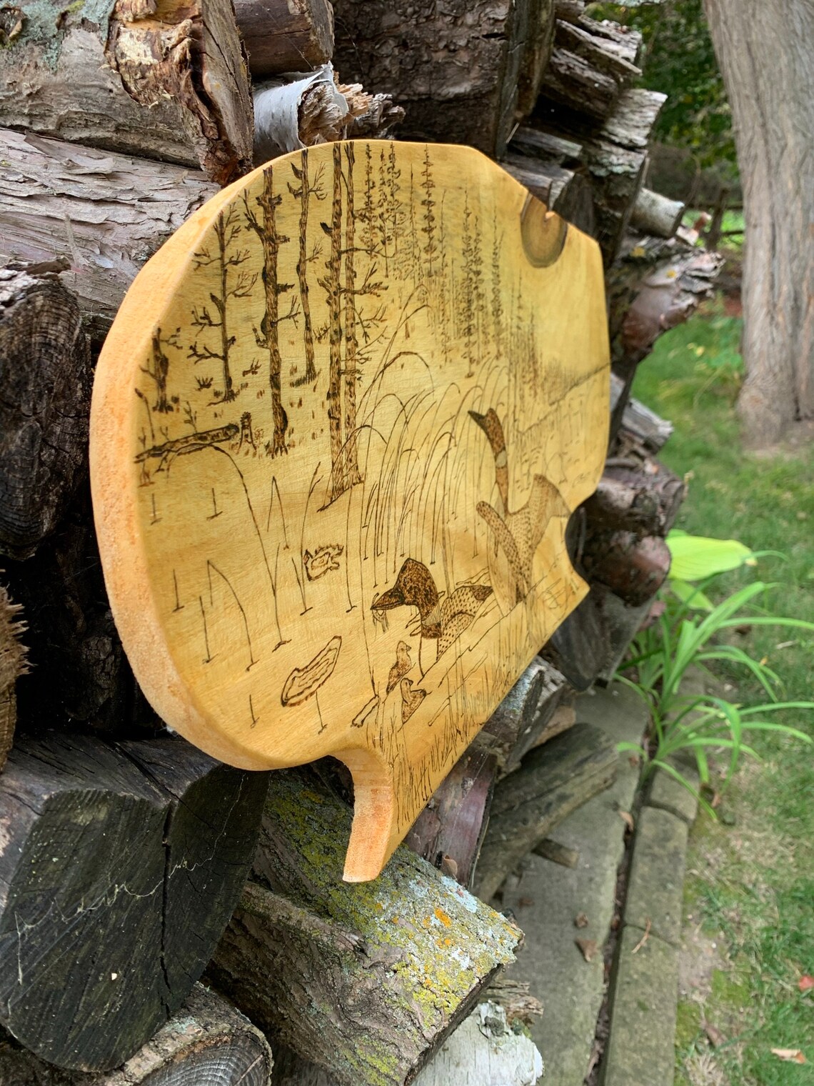 Loons on the Lake With Babies - Wood Burning - Etsy