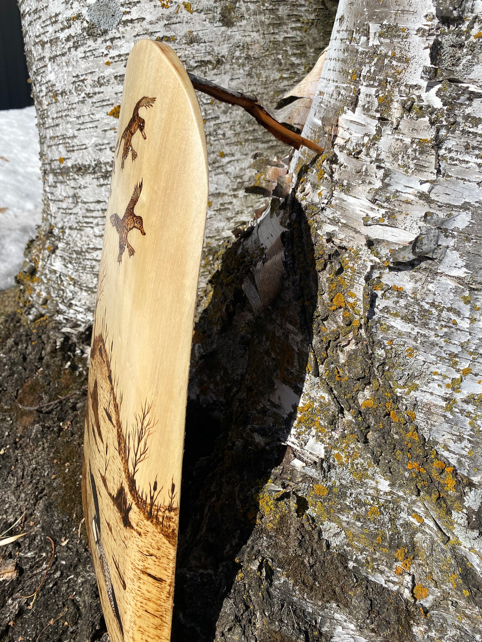 Wood Ducks Over Loon - Wood Burning - Etsy