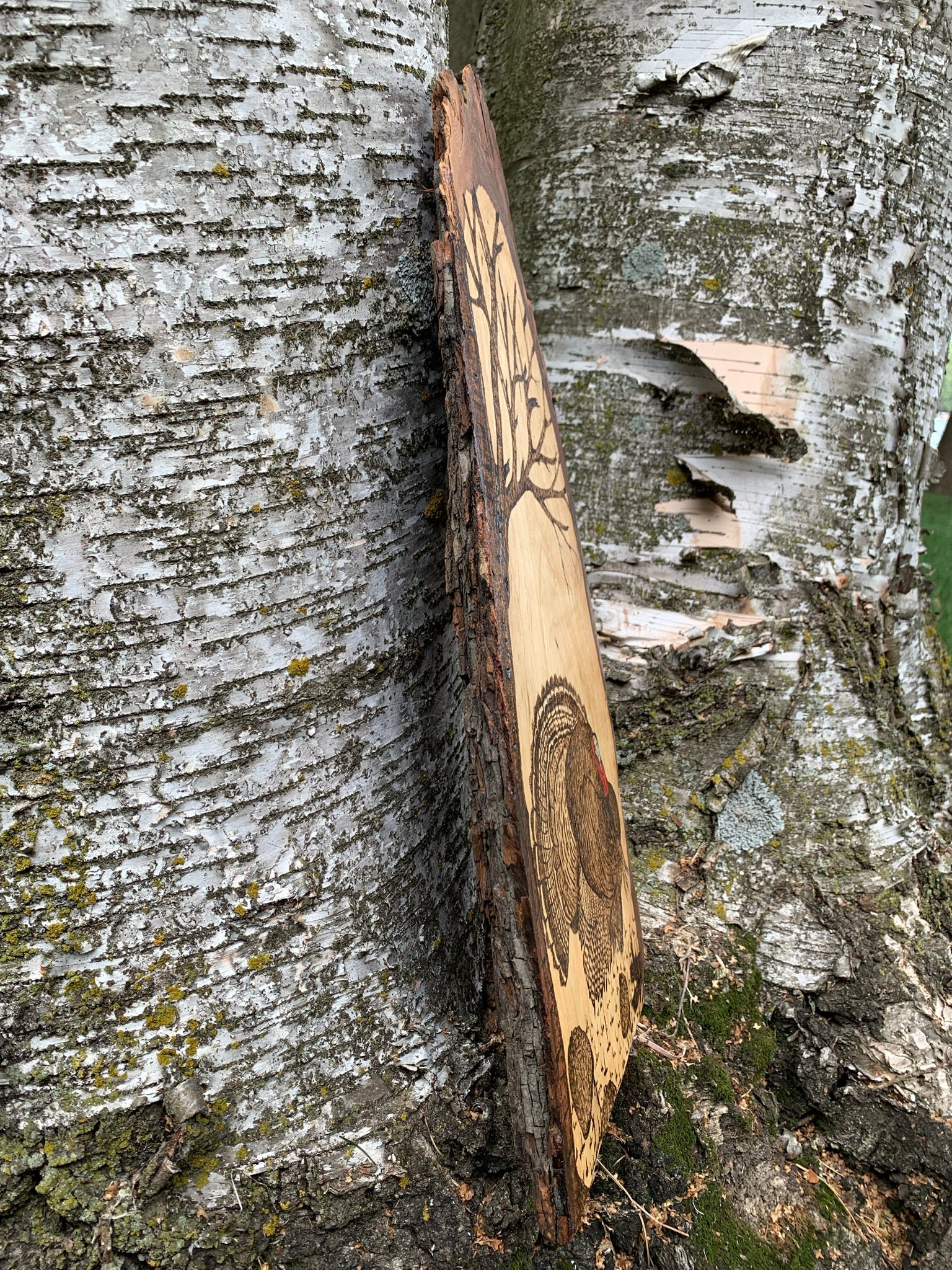 Turkey With Wild Mushrooms - Wood Burning - Etsy