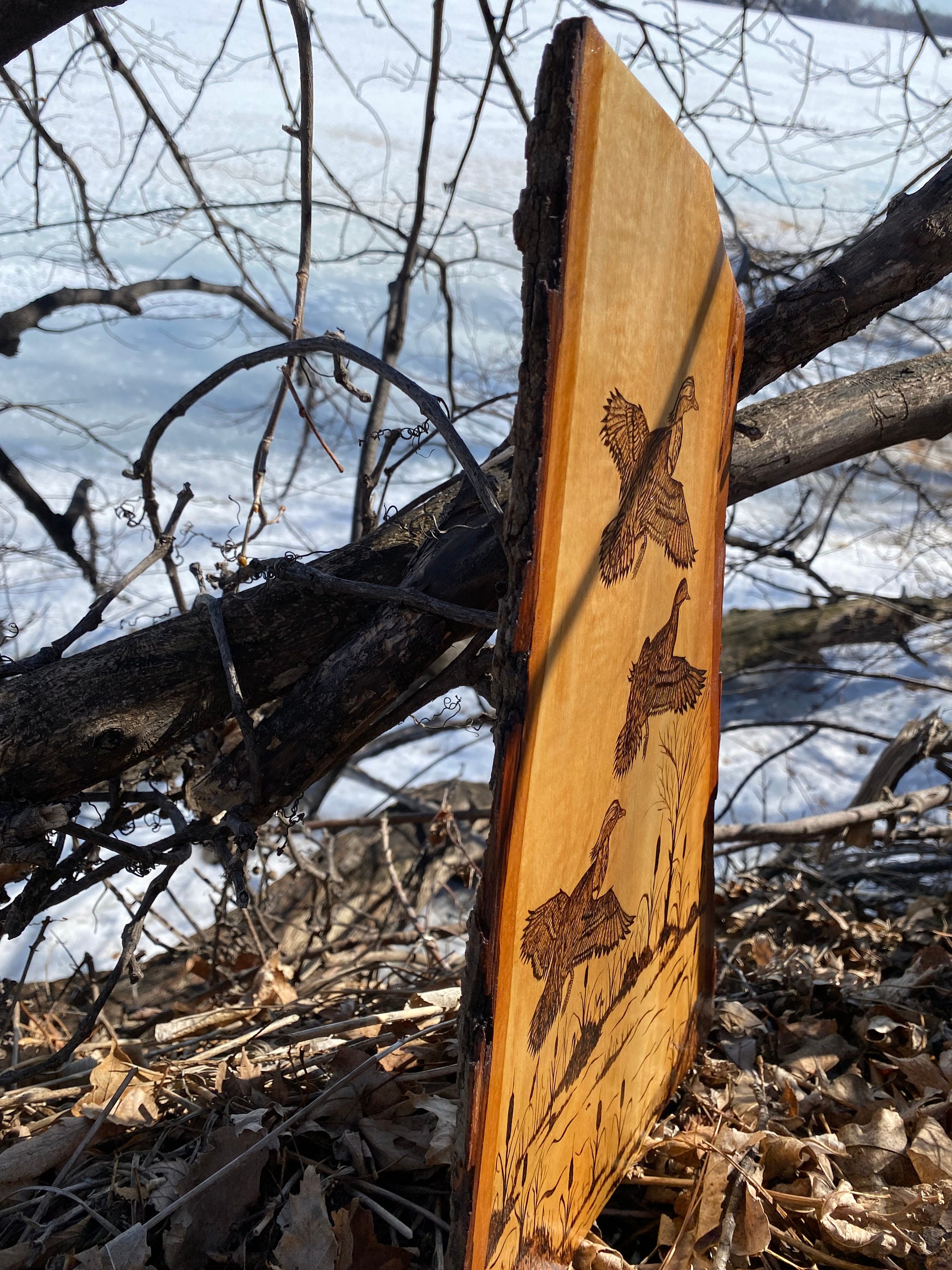 Wood Ducks Over Rat House Marsh - Wood Burning - Etsy