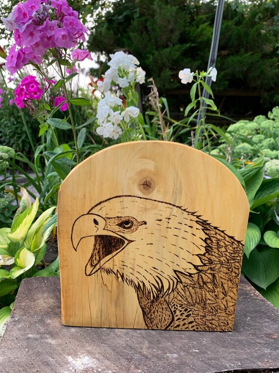 Eagle With Round Top Wood Burning - Etsy