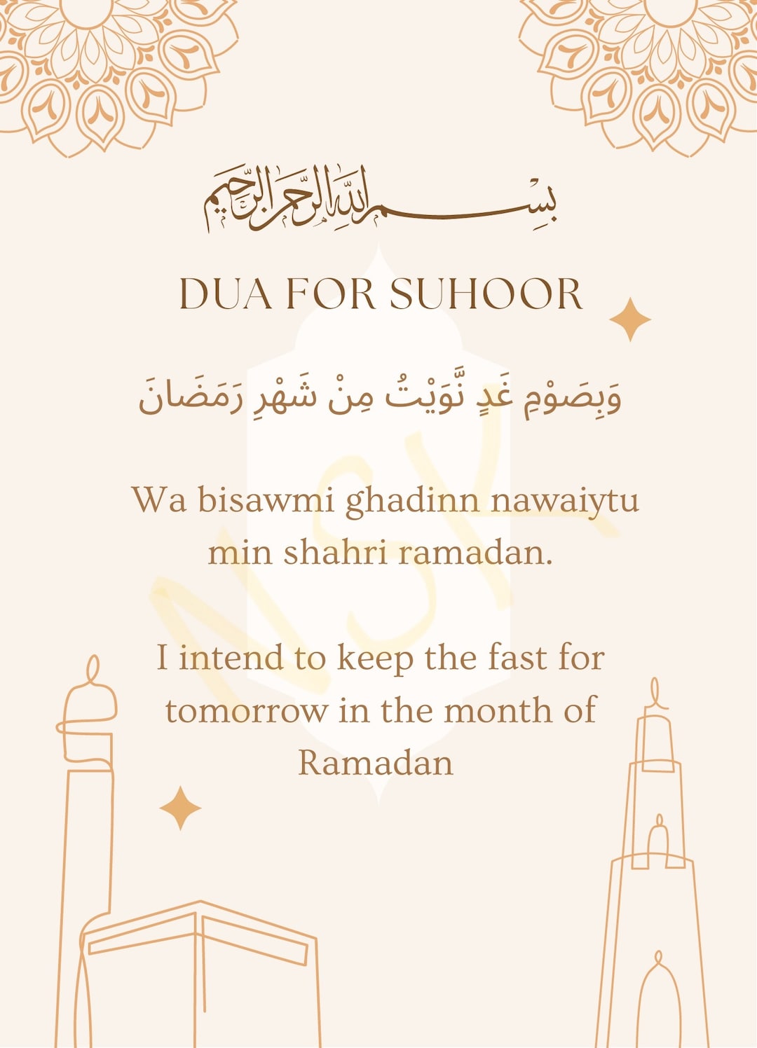 Two A5 Digital Downloads of Suhoor & Iftar Dua - Etsy