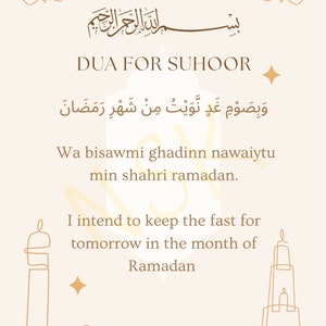 Two A5 Digital Downloads of Suhoor & Iftar Dua - Etsy