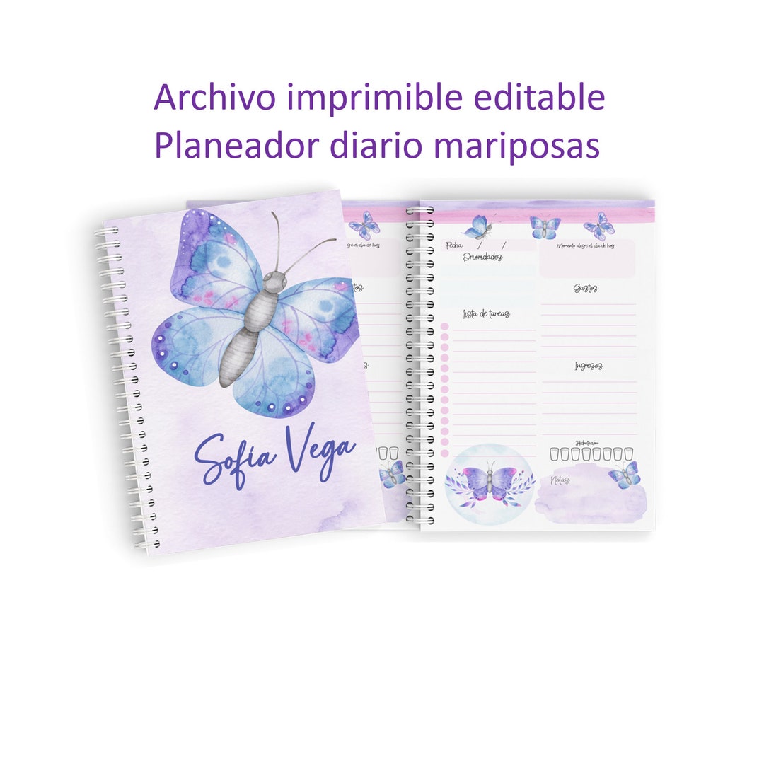 Printable Agenda Daily Butterfly Planner Editable Immediate Download - Etsy