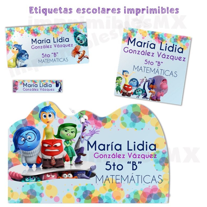 Printable School Labels Inside Out2 Editable Instant Download - Etsy