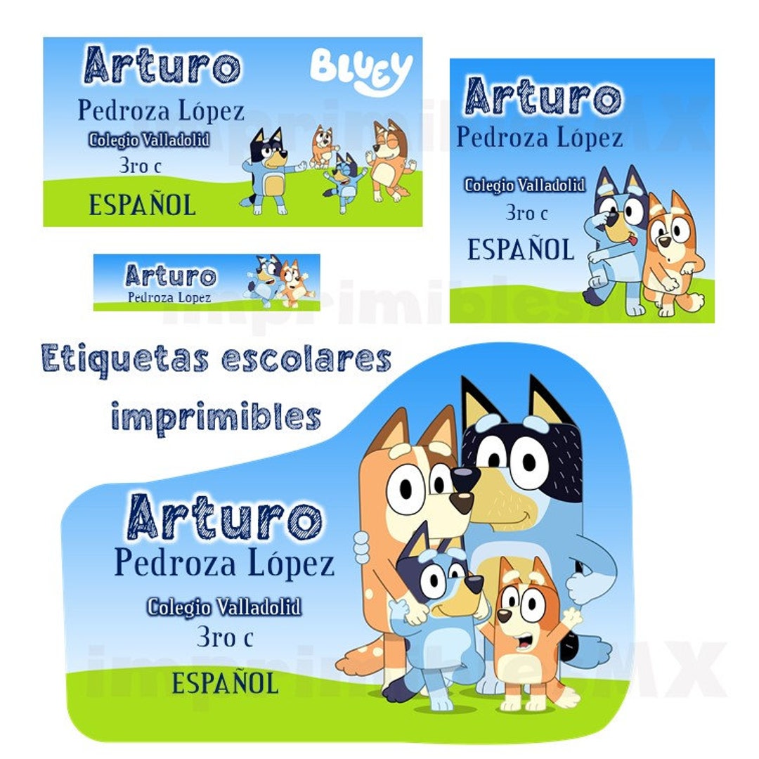 Printable School Labels Dog Blue Editable Blue Puppy Instant Download ...