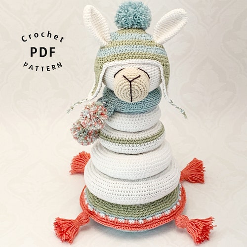 Crochet Pattern Lama Stacking Toy English US Terms & Swedish - Etsy