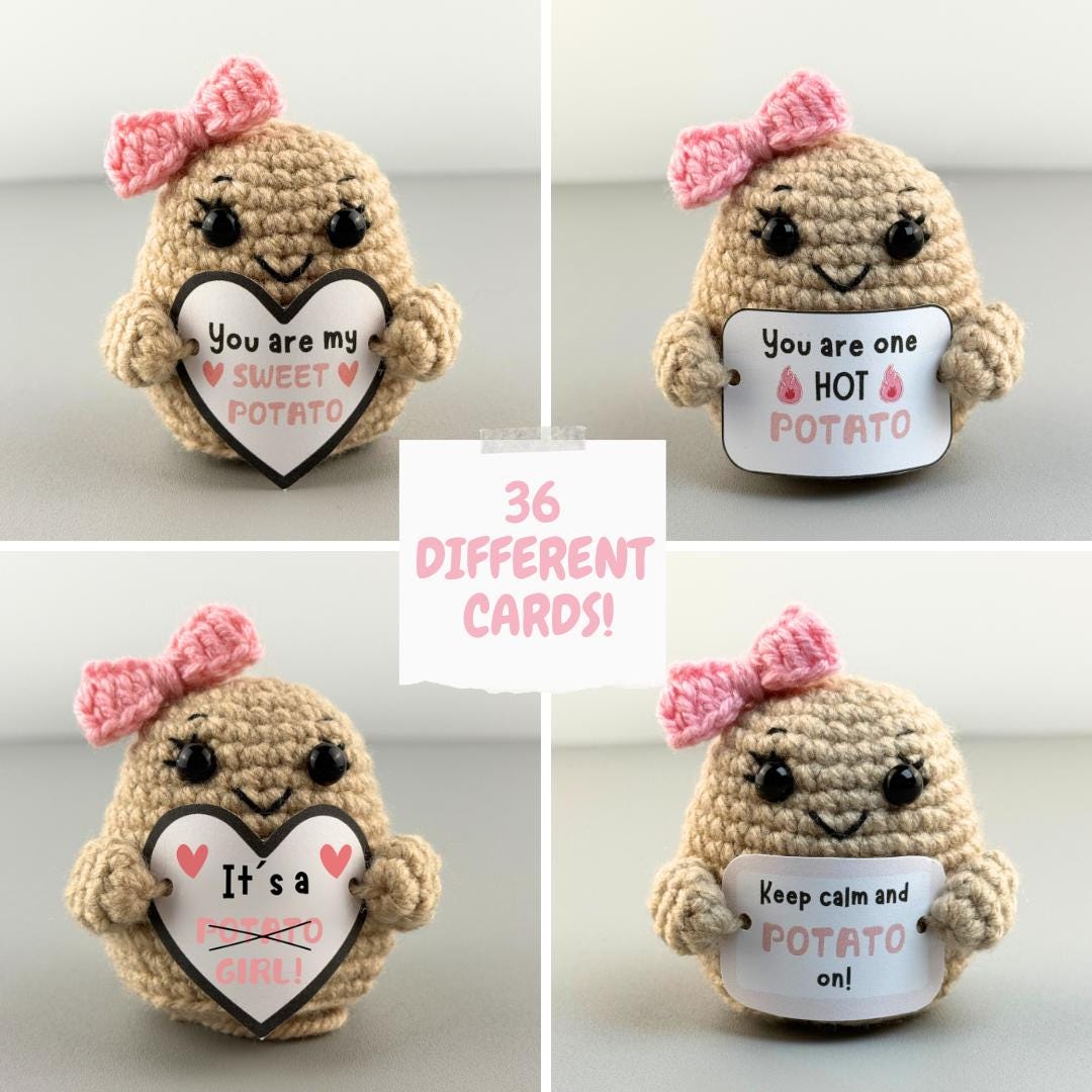 CROCHET PATTERN Emotional Support Potato Positive + 36 Printable Signs ...