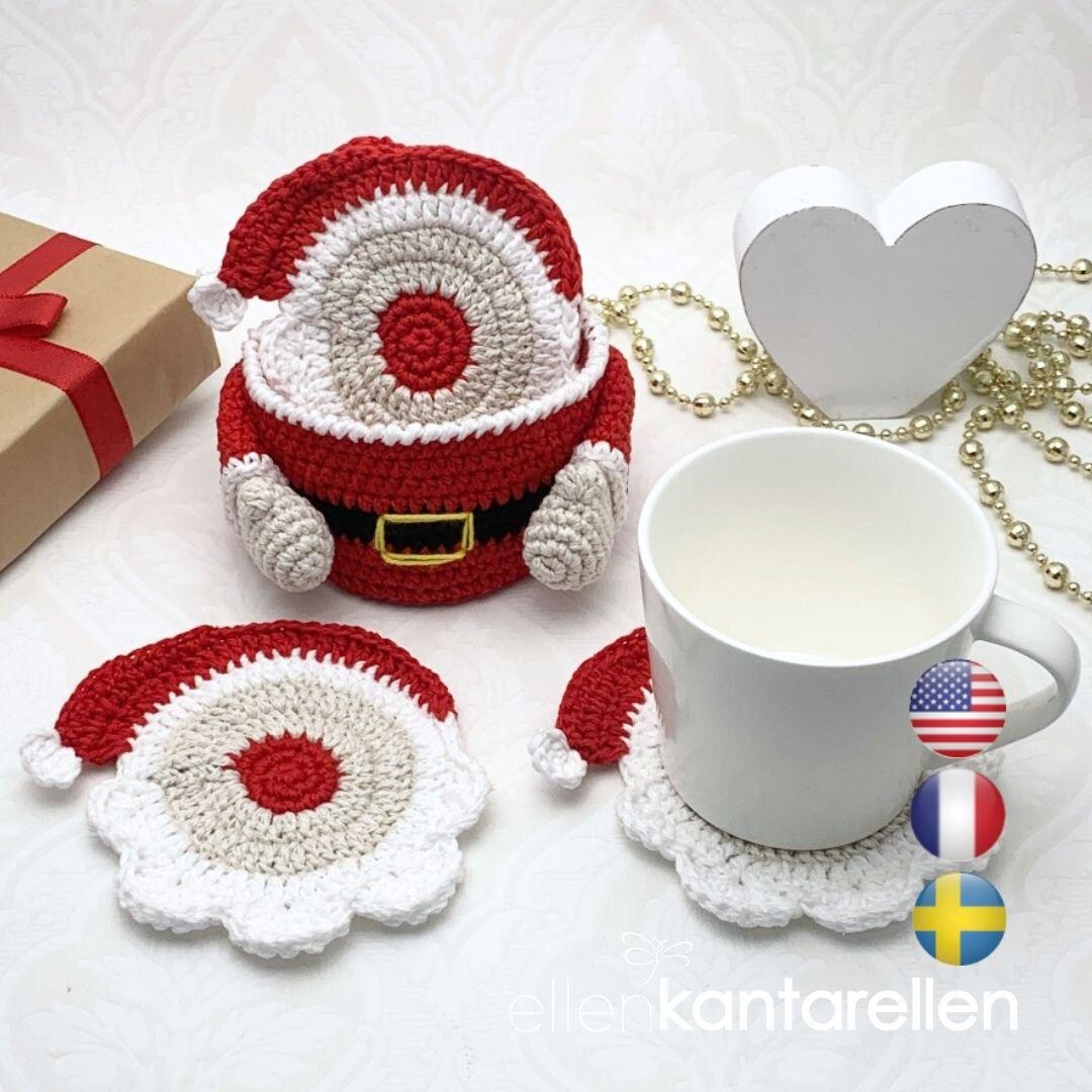Crochet Pattern Santa Coaster With Basket, English (US Terms ...