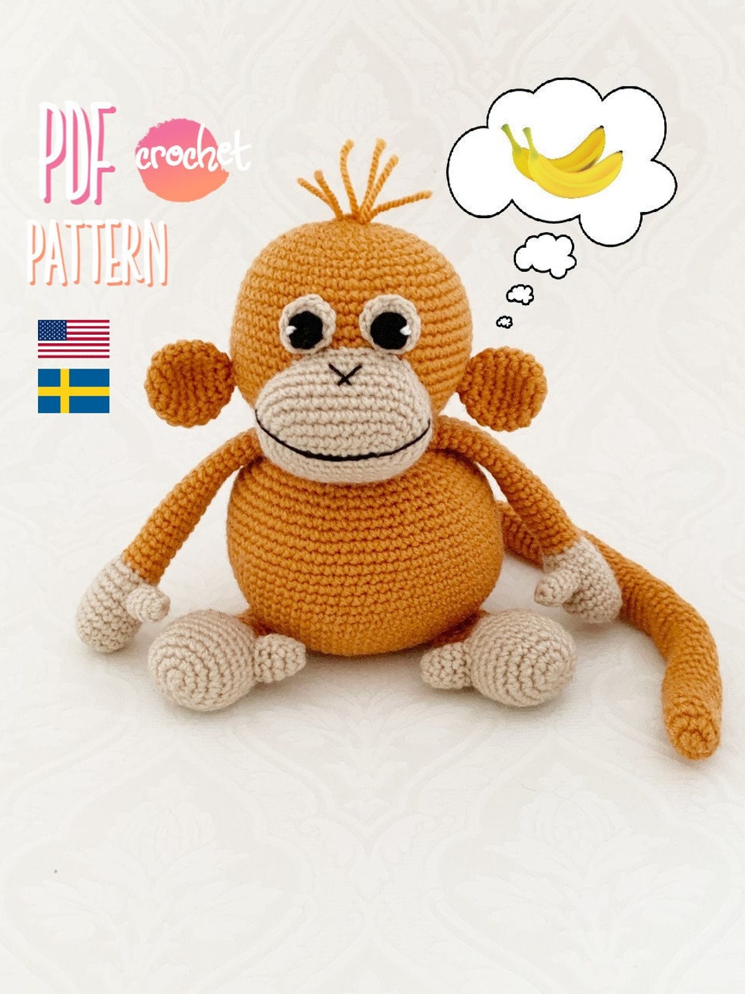 Crochet Pattern Orangutan - Etsy