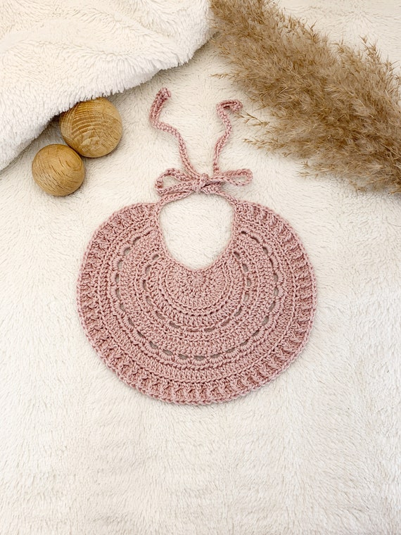 Crochet Pattern Cute Bib English US Terms Swedish - Etsy