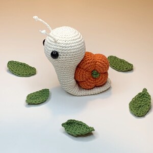 Crochet Pattern Adorable Pumpkin Snail, English US Terms & Swedish - Etsy