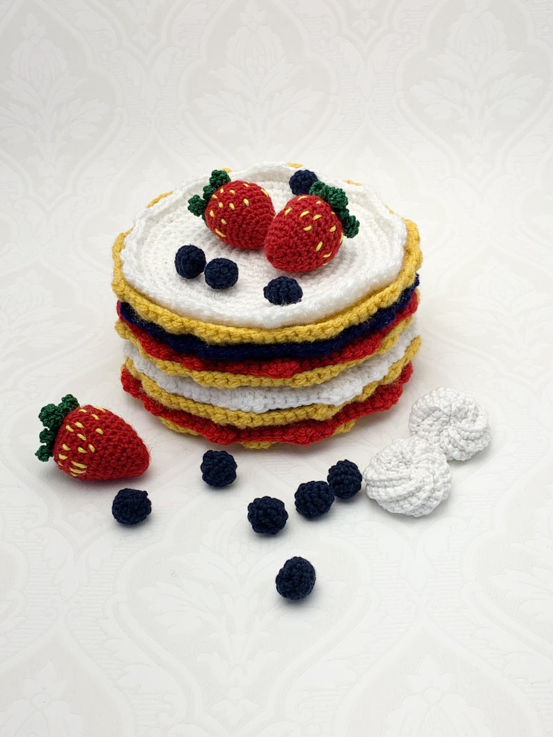 Crochet Pattern Delicious Pancake Cake English US Terms & - Etsy