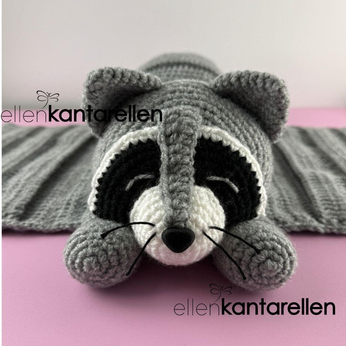 Crochet Pattern Raccoon Sofa Organizer, Arm Rest Organizer, Couch Caddy ...