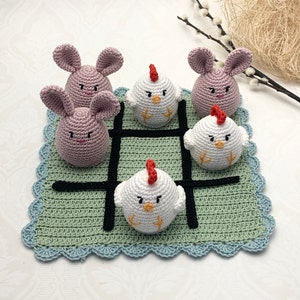 Crochet Pattern Super Cute Easter Tic Tac Toe, Three in a Row Game With ...