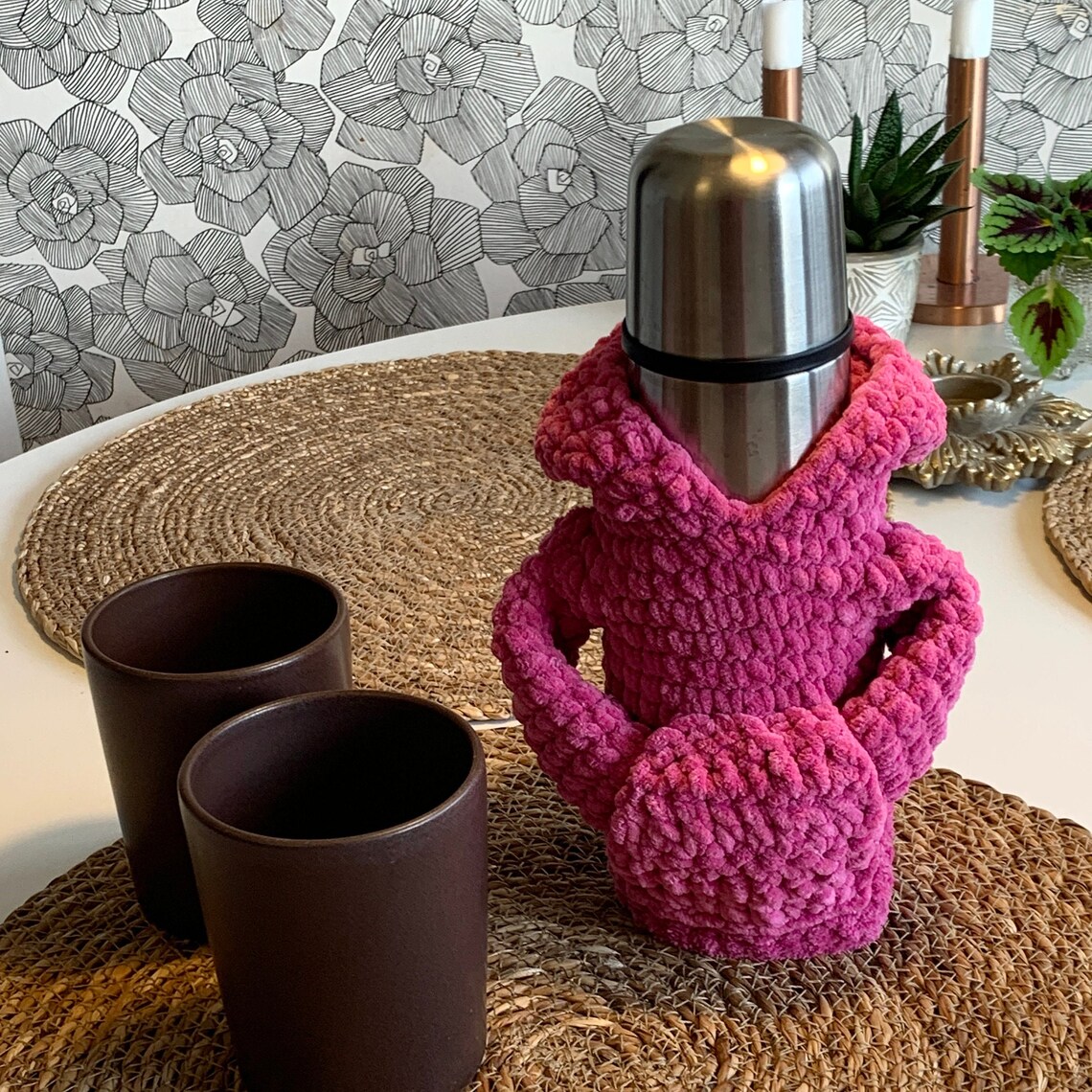 Crochet Pattern Thermos / Wine Bottle Hoodie, English US Terms ...