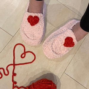 Crochet Pattern Adorable Slippers With Heart, English US Terms ...