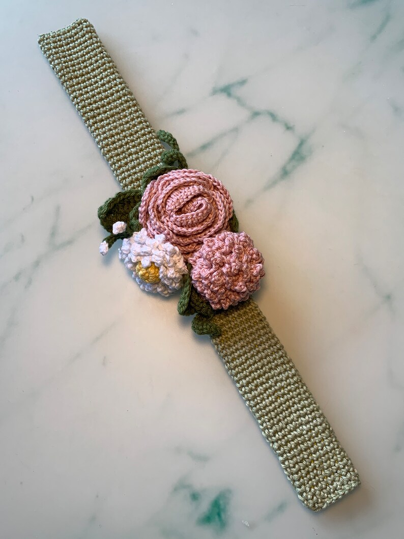 Crochet Pattern Flower Slap Bracelet, English (US Terms) & Swedish - Etsy