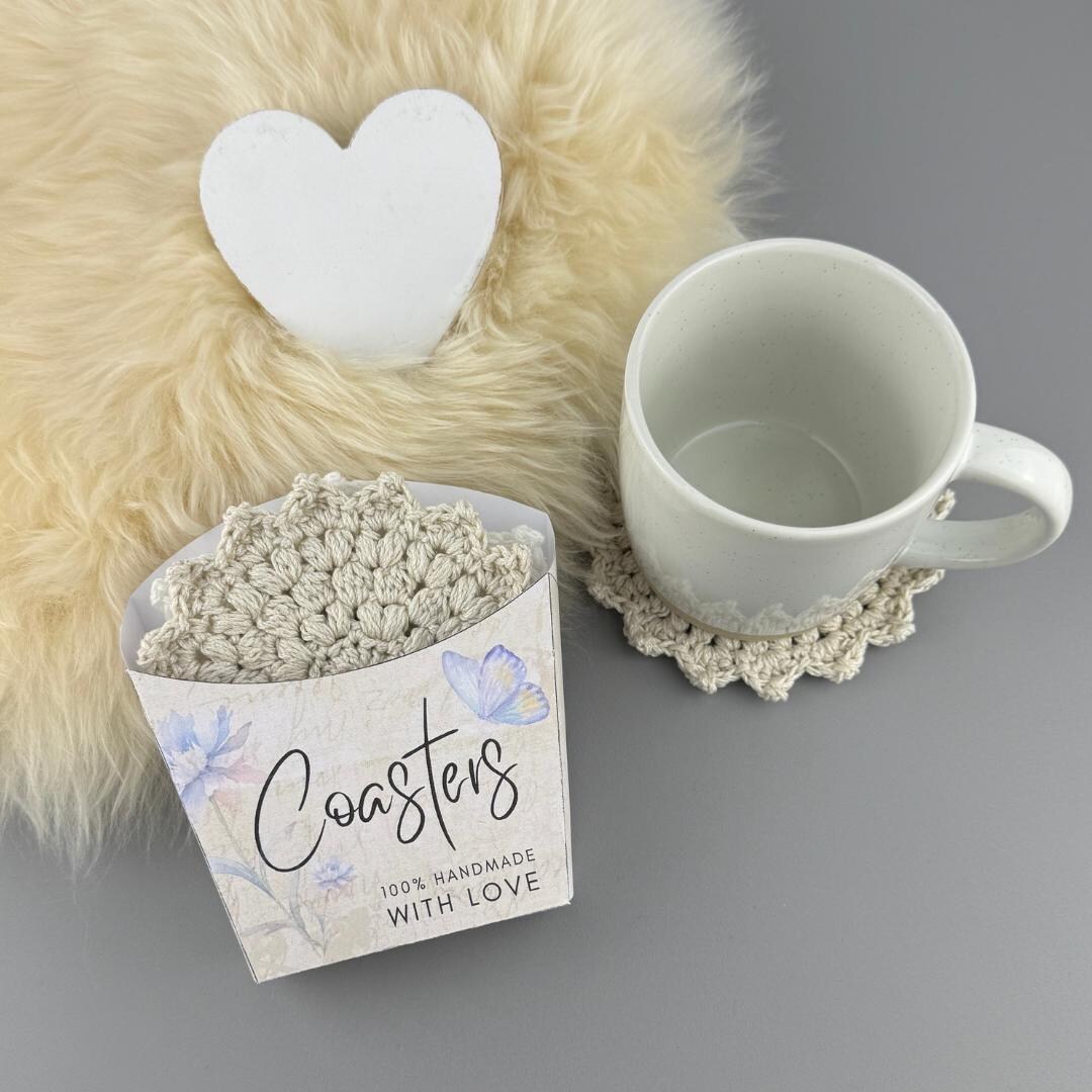 Template for Handmade Coaster Packaging - Etsy