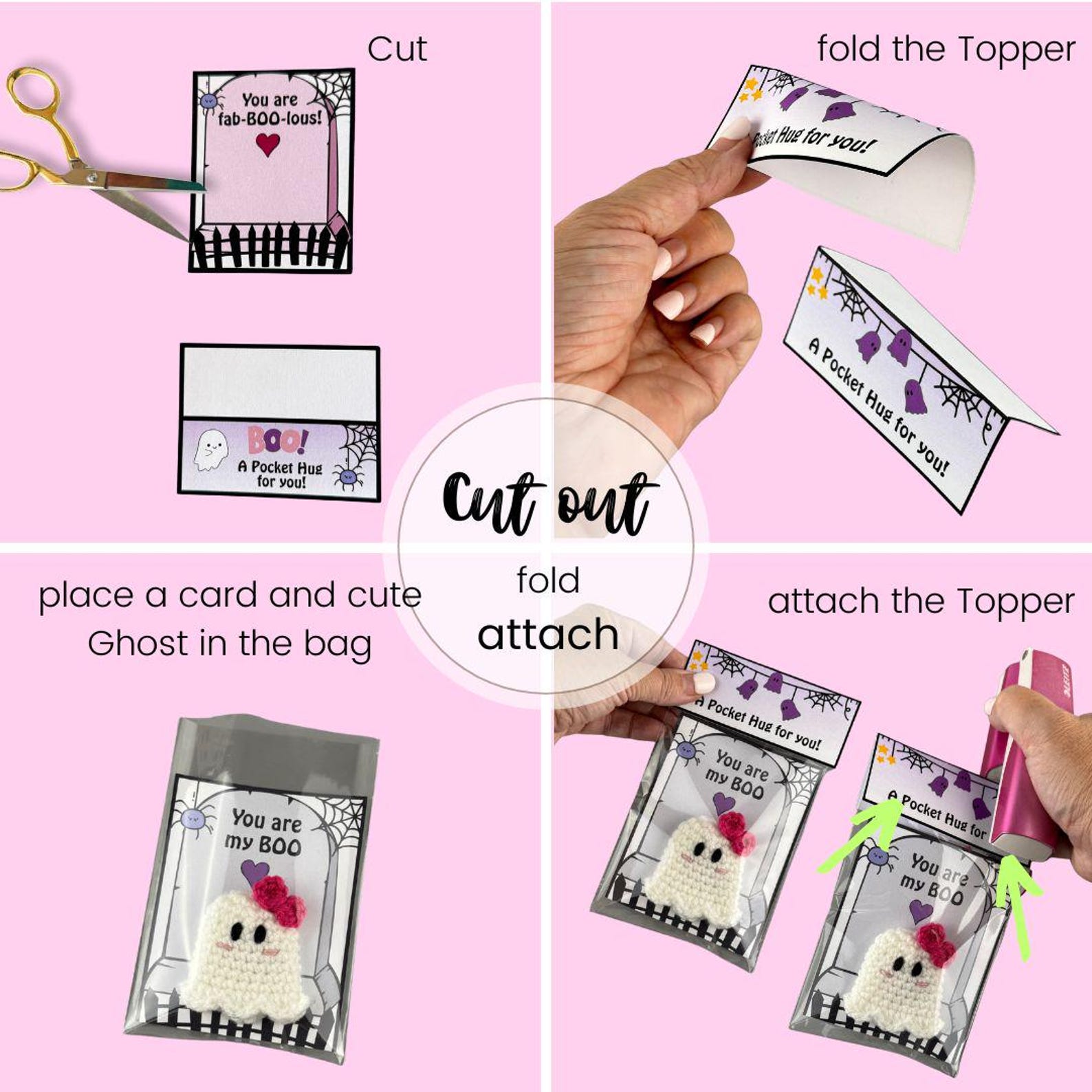 Ghost Hug Crochet Pattern + Printable Cards & Gift Bag Toppers (26 ...