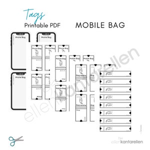 Printable Tags for Mobile Bag & Small Tags "crocheted by Me" - Etsy