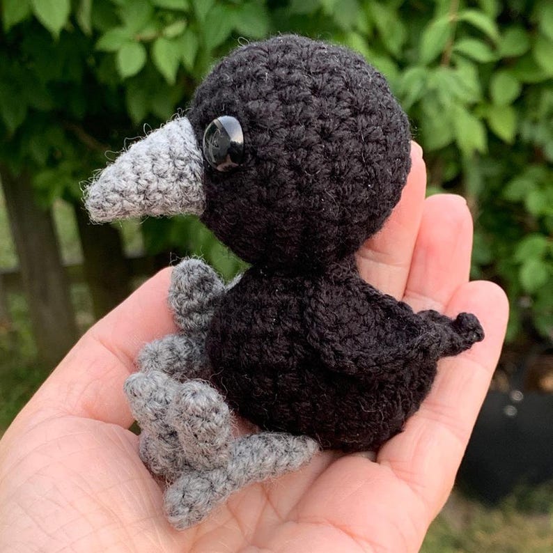 Baby Crow Crochet Pattern, US & Swedish Terms (PDF) - Etsy
