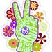 60s Style Peace Die-cut Stickers. Colorful Fun Stickers With Flowers ...