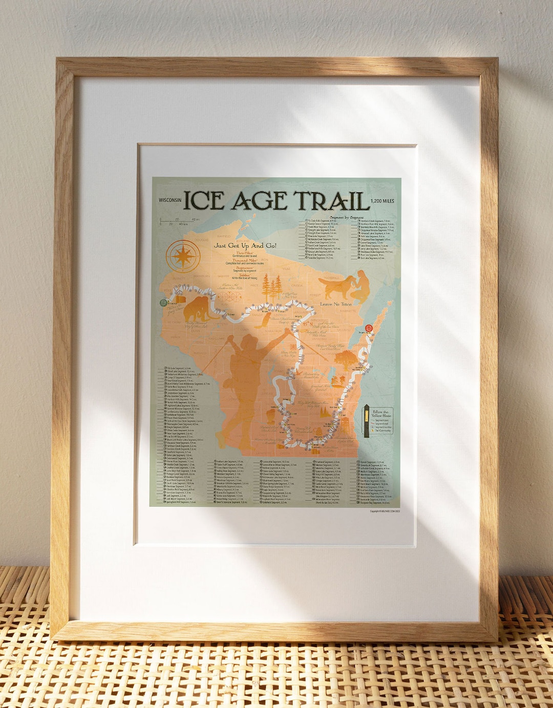 Wisconsin Ice Age Trail Map Checklist (print Only) - Etsy
