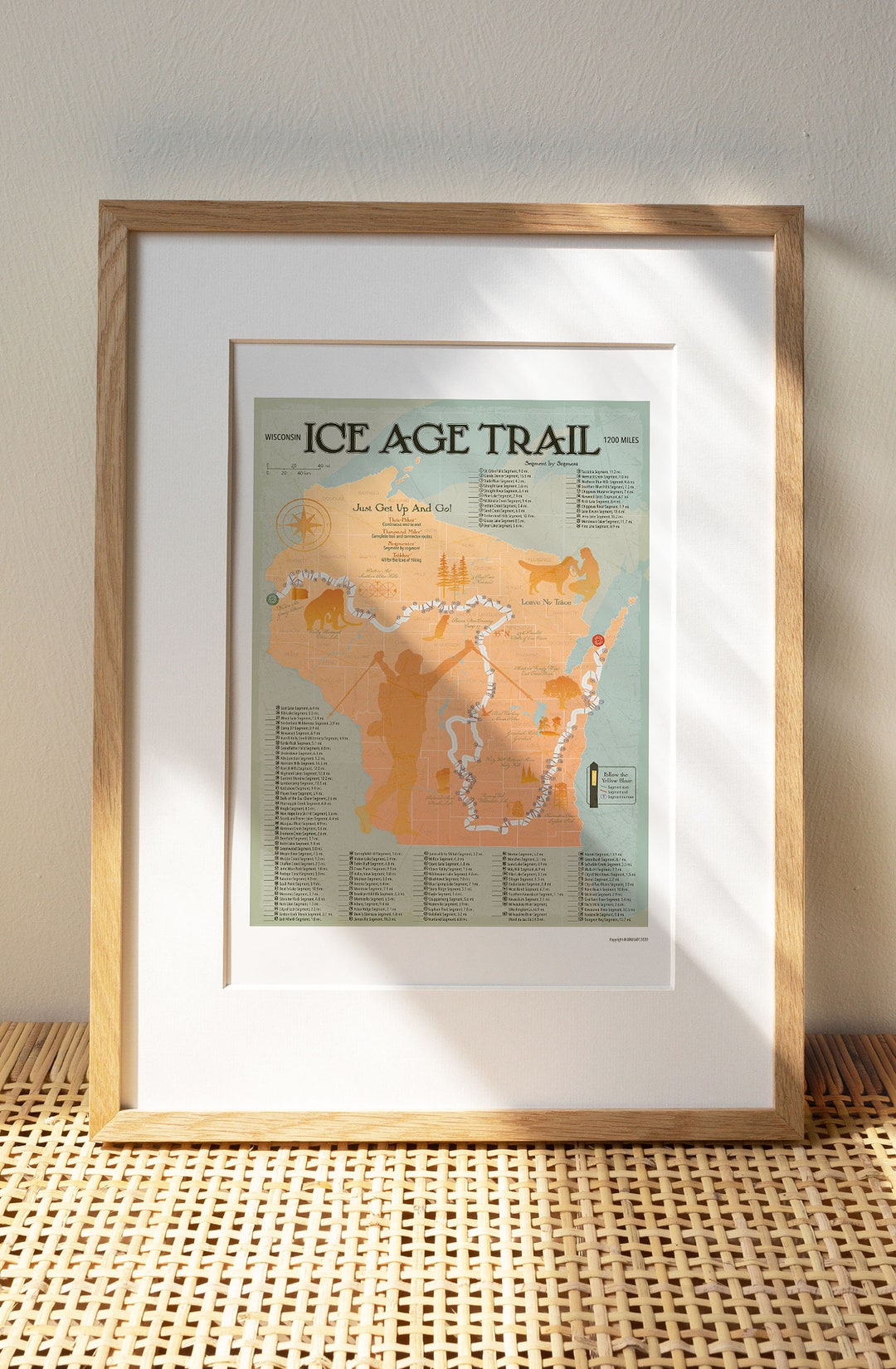 Wisconsin Ice Age Trail Map Checklist print Only - Etsy