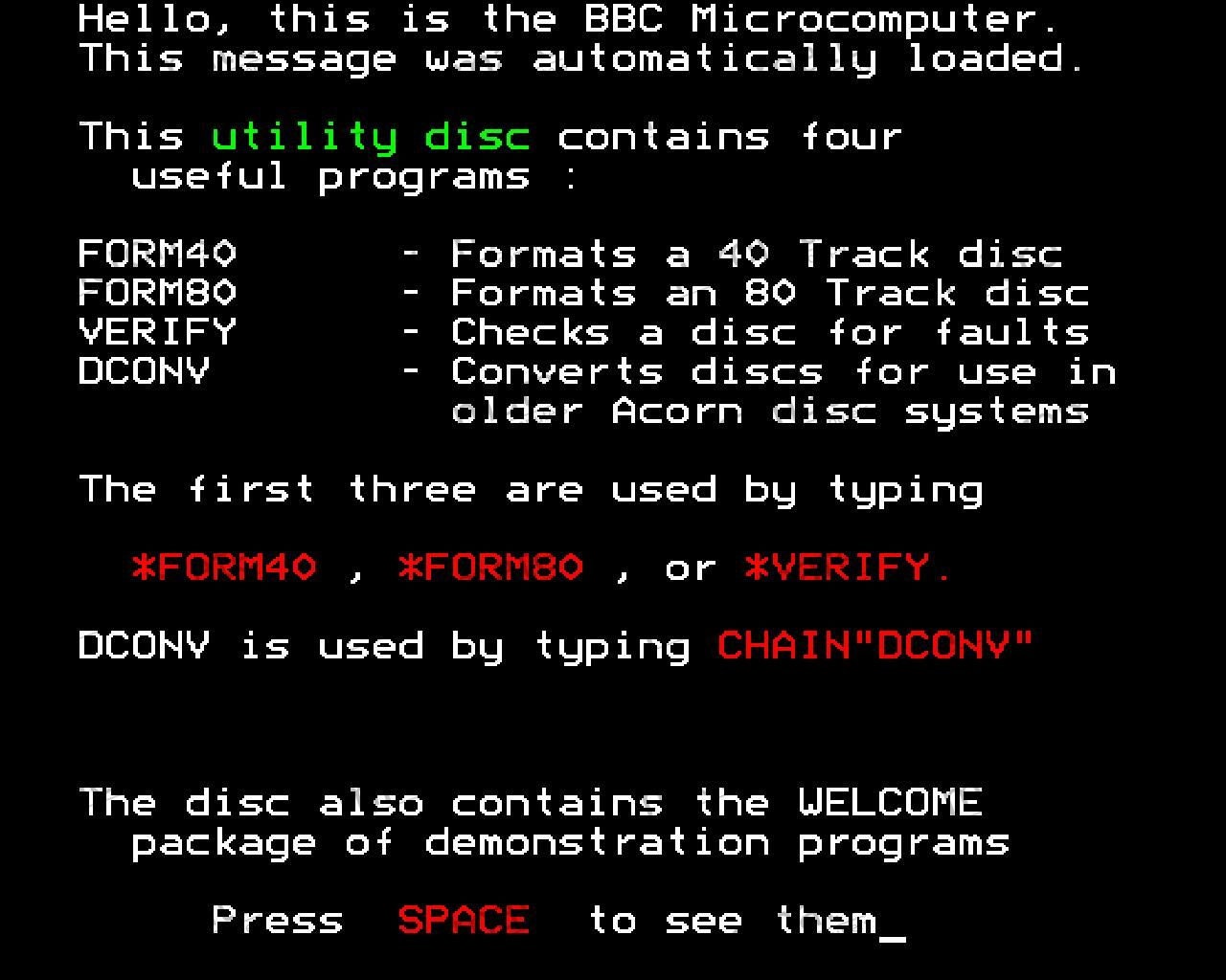 Acorn BBC Micro 5.25 Welcome & Utilities Floppy Disk - 40 Track DFS ...