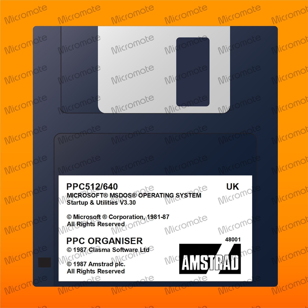 Amstrad PPC512/640 MS-DOS 3.3 System Startup & Utilities 3.5" Floppy ...