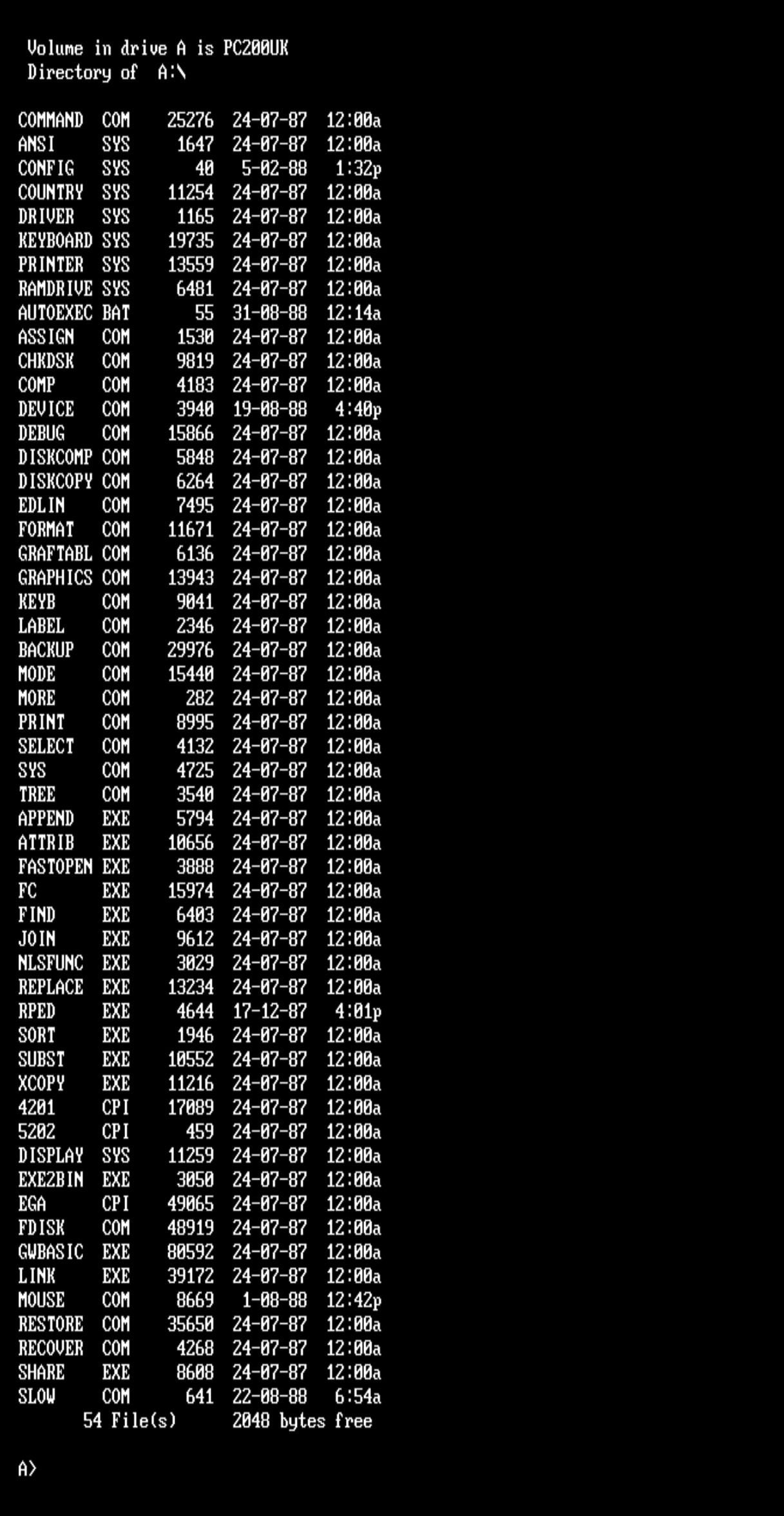 Amstrad/sinclair PC200 MS-DOS 3.3 System Startup & Utilities 3.5 ...