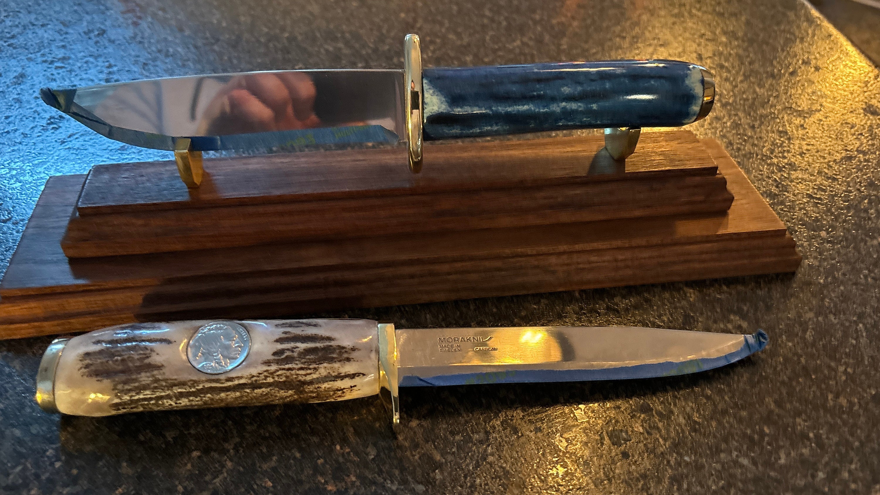Custom Stag Handle Knife With Stand - Etsy