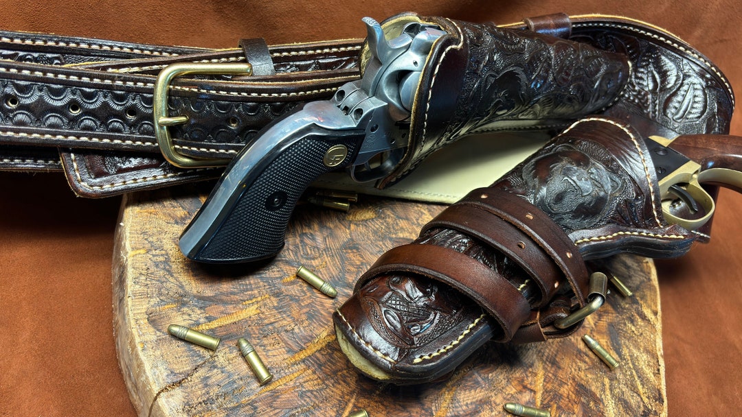 Custom Double Holster Western Gun Belt vertical and Cross Draw - Etsy