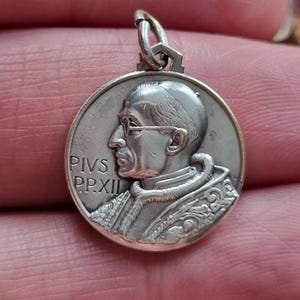 Vintage Pope Pius XII Double Sided Religious Medal Pendant Charm - Etsy