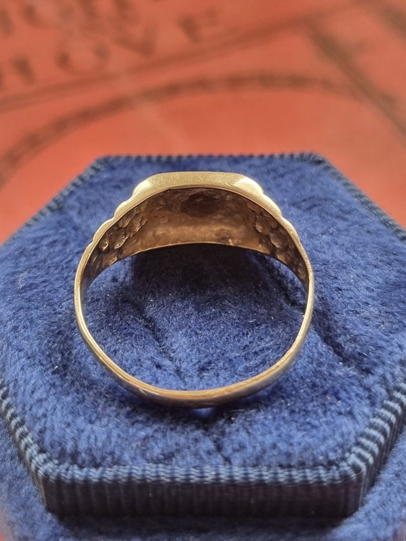 Vintage 9ct Gold Millenium Mark 2000 Cross Signet Ring - Gem