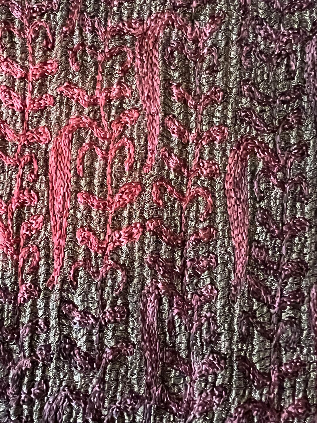 Embroidered Fabric on a Metallic Mesh-like Fabric 4 Yards, 34" Wide - Etsy