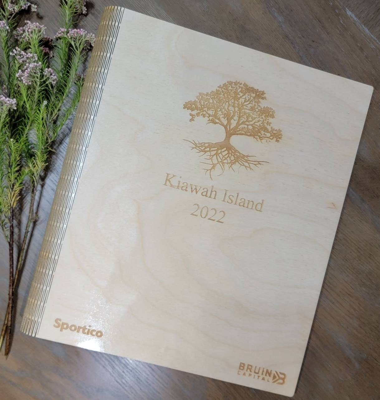 Custom/personalized Living Edge Binder Your Custom Logo 3 Ring Wooden ...