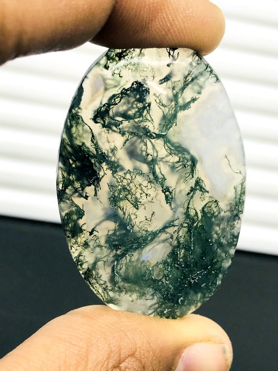 Gemstones Materials Natural Moss Agate Cabochon Gemstone etna.com.pe