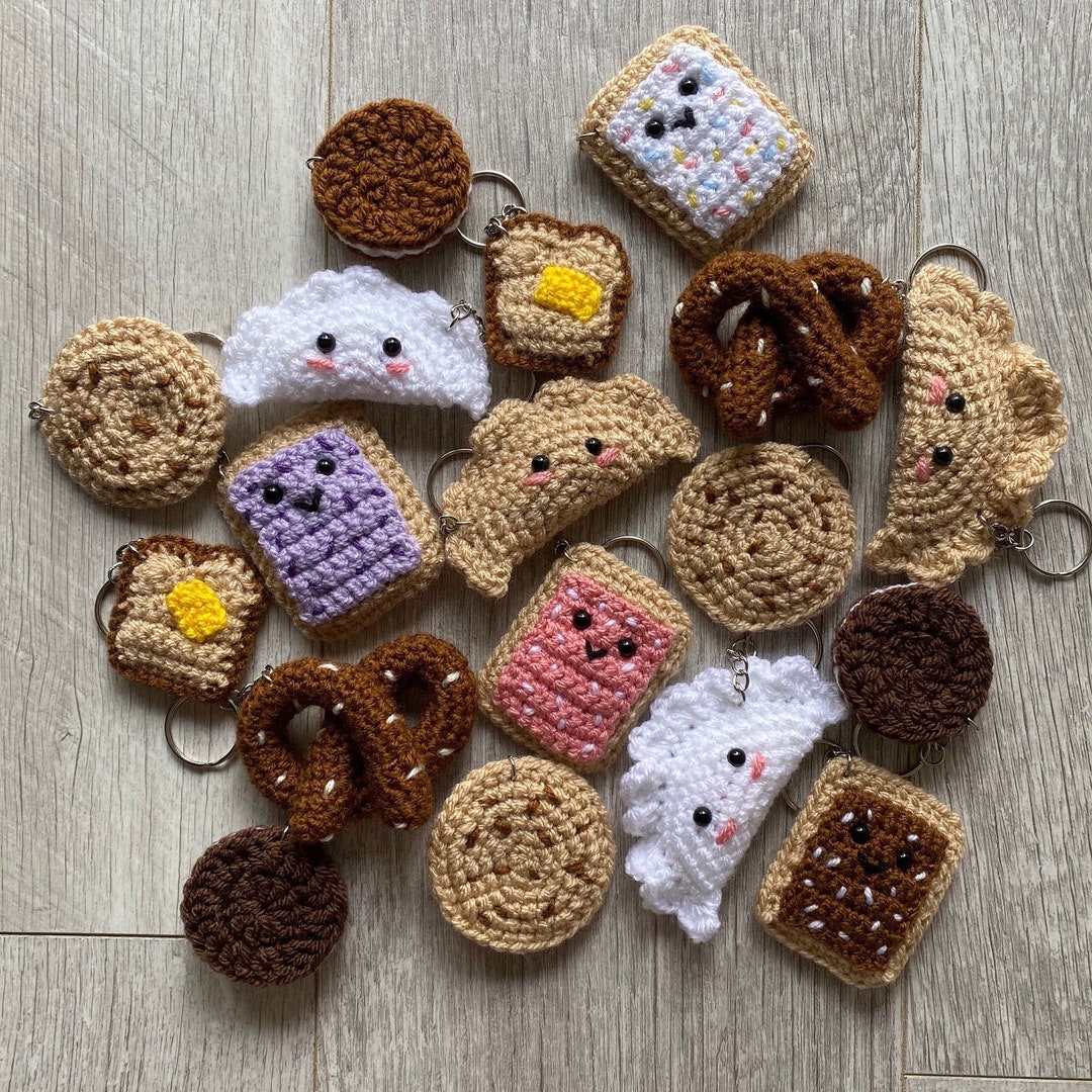 Crochet Food Keychain Keyrings Keychains Foodie Kawaii Pastry Tart ...