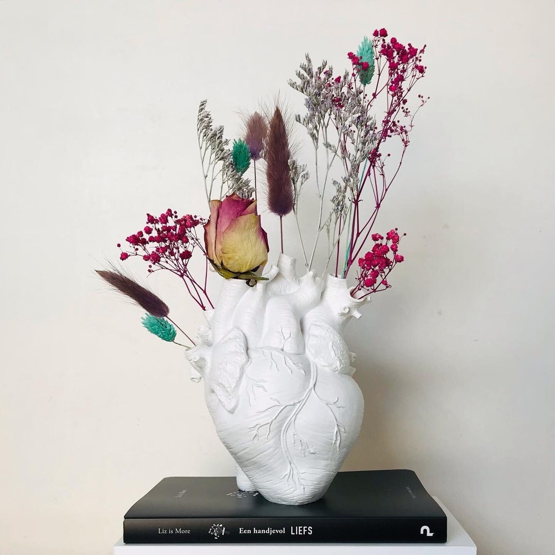 White Anatomical Heart Vase Nordic Scandi Decor Cardiologist - Etsy UK