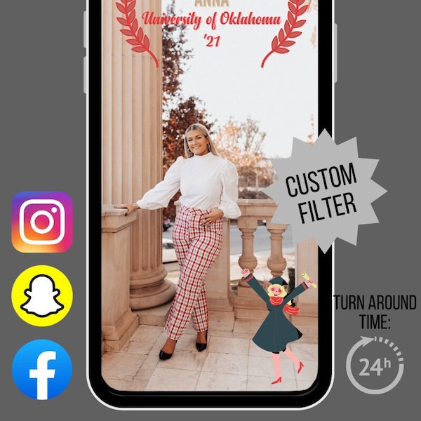 Snapchat Filter Graduation - Etsy