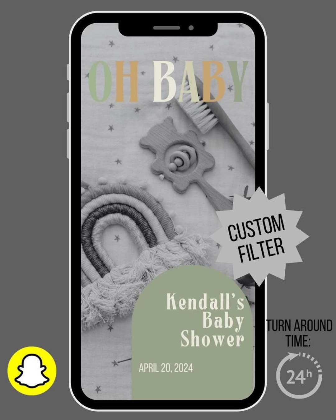 Custom Baby Shower Snapchat Filter - Baby Shower Filter, Baby Shower ...