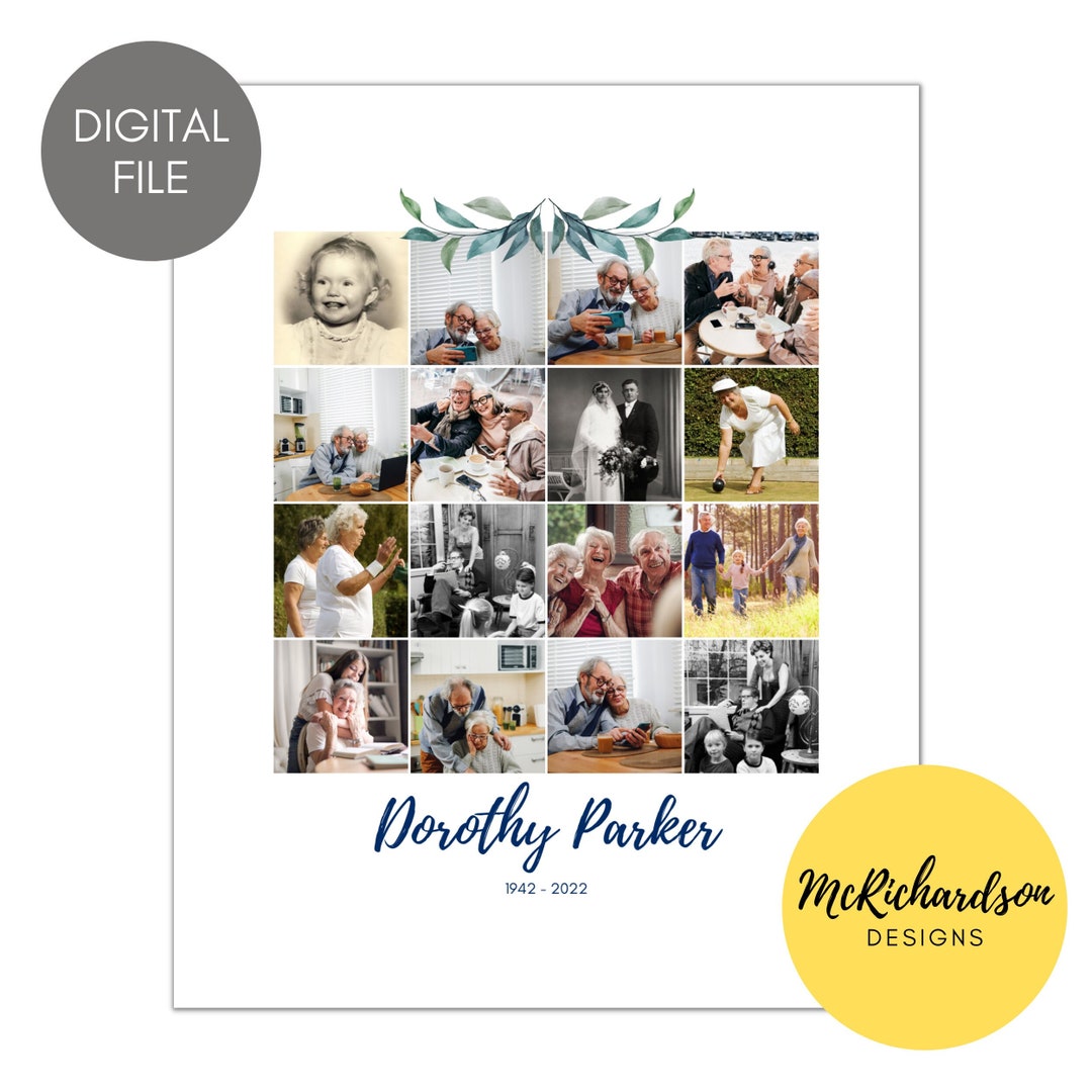 MEMORIAL COLLAGE, in Memory Collage, Funeral Welcome Sign, Celebration ...