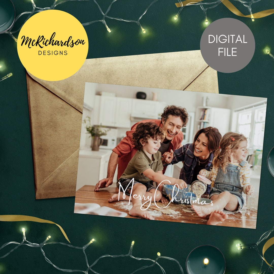 Family Christmas Card With Photo, Holiday Card, Custom Photo Christmas ...