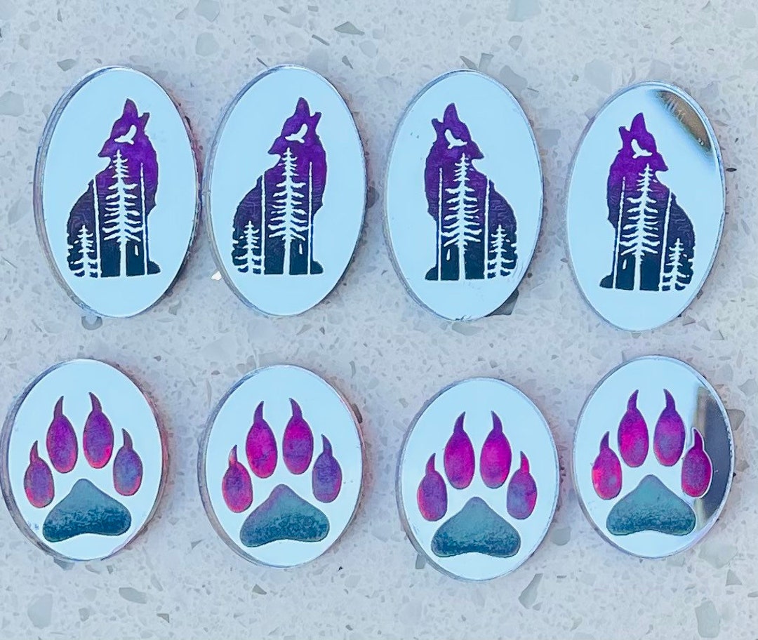 Wolf Cabochons, Wolf Paw Cabochons, Mirror Cabochons, Indigenous ...