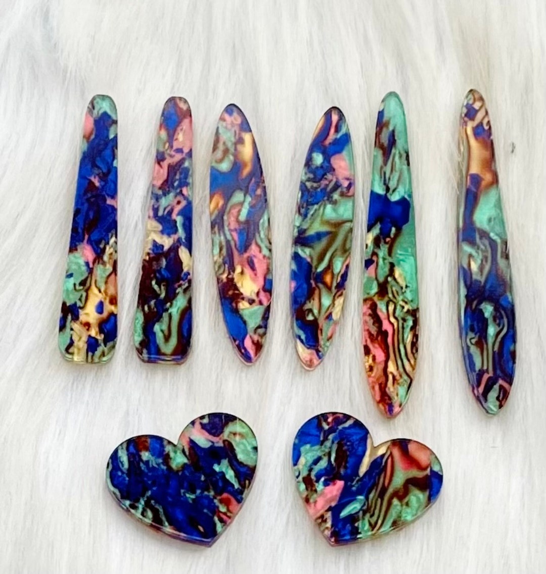 Acrylic Slabs, Flat Back Centers, Shell Pattern - Etsy